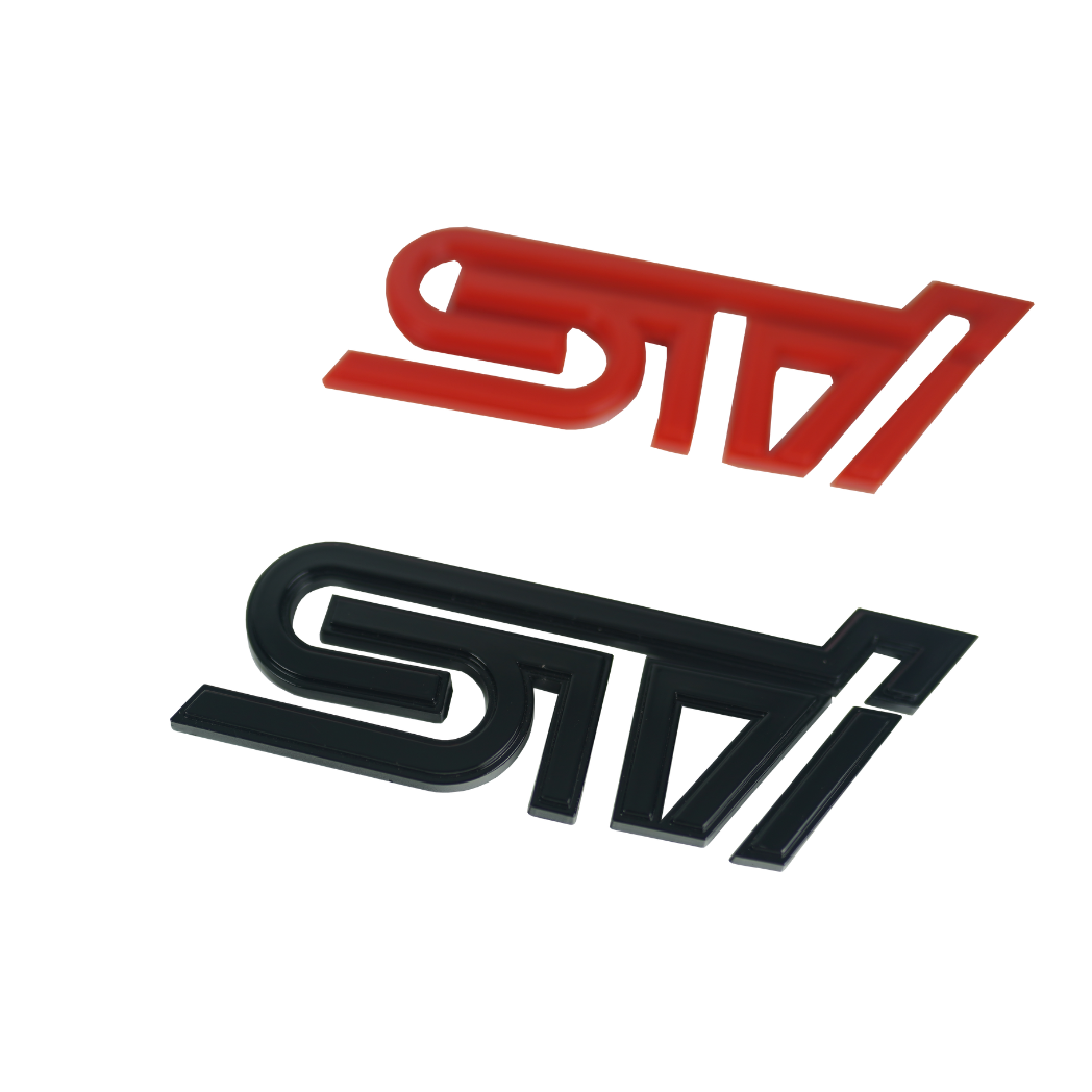 Racing Art STI Trunk Emblem - Red / Black / Neon Yellow [Universal ...