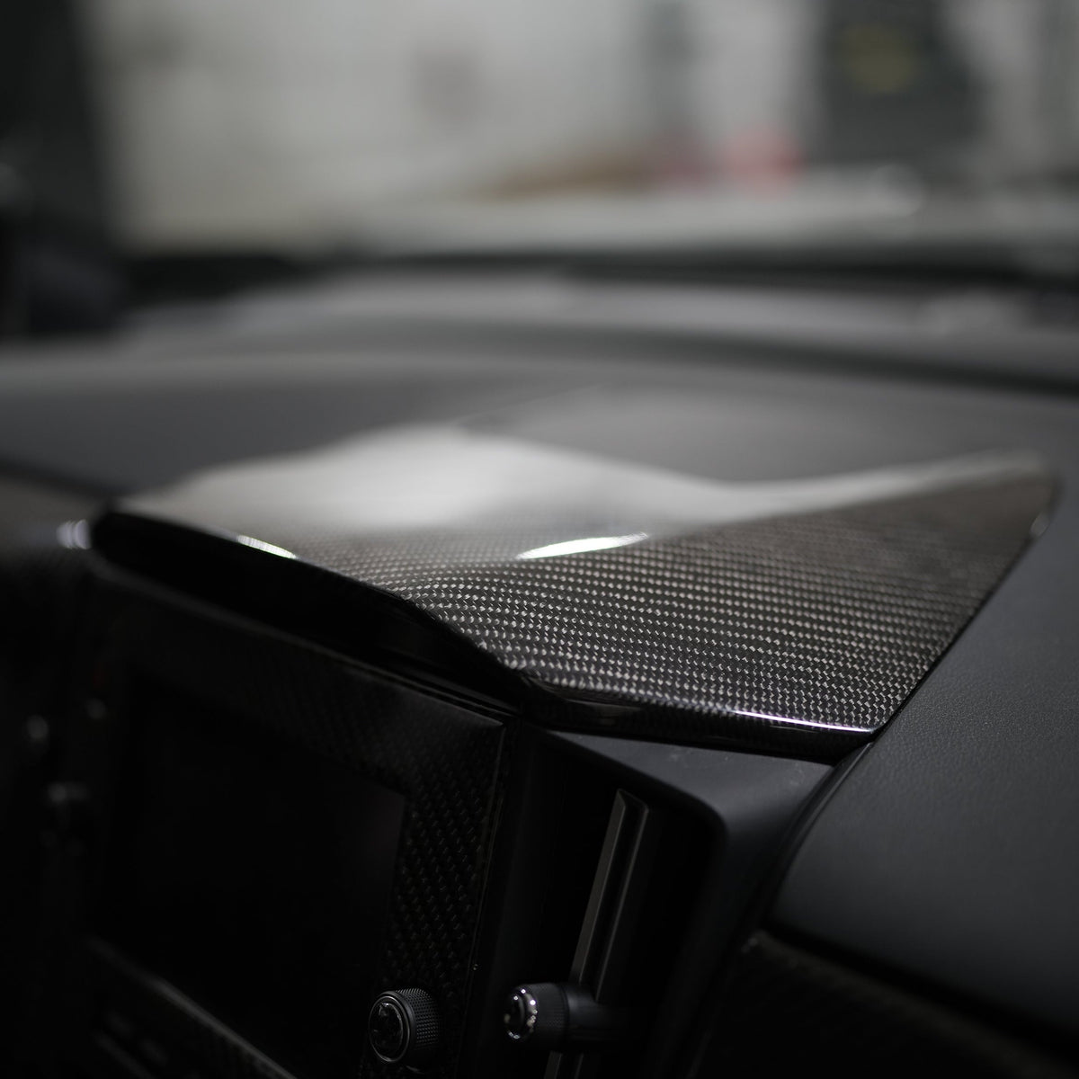 JDMuscle Infotainment Dash Cover Replacement [Carbon Fiber/Leather/Alc ...