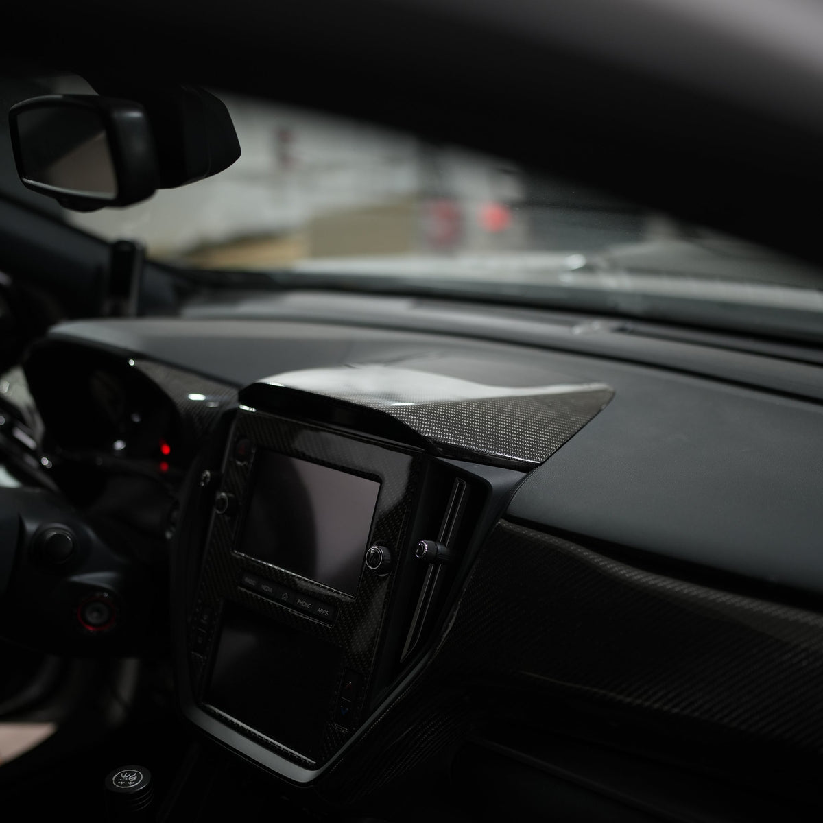 JDMuscle Infotainment Dash Cover Replacement [Carbon Fiber/Leather/Alc ...