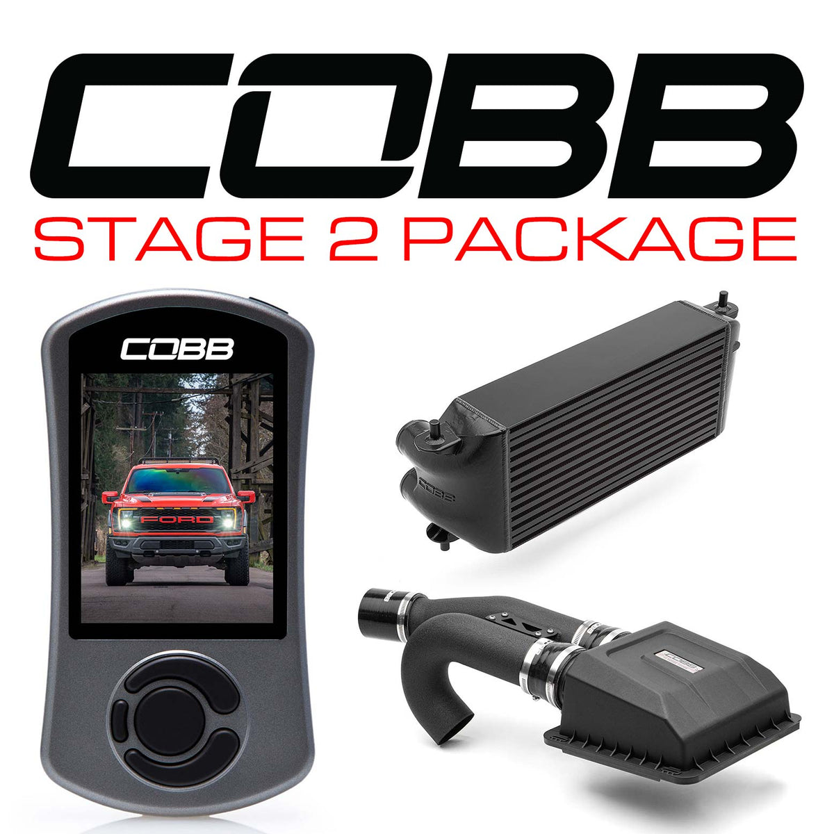 COBB Stage 2 Power Package (Black Factory Location Intercooler w/ HCT ...