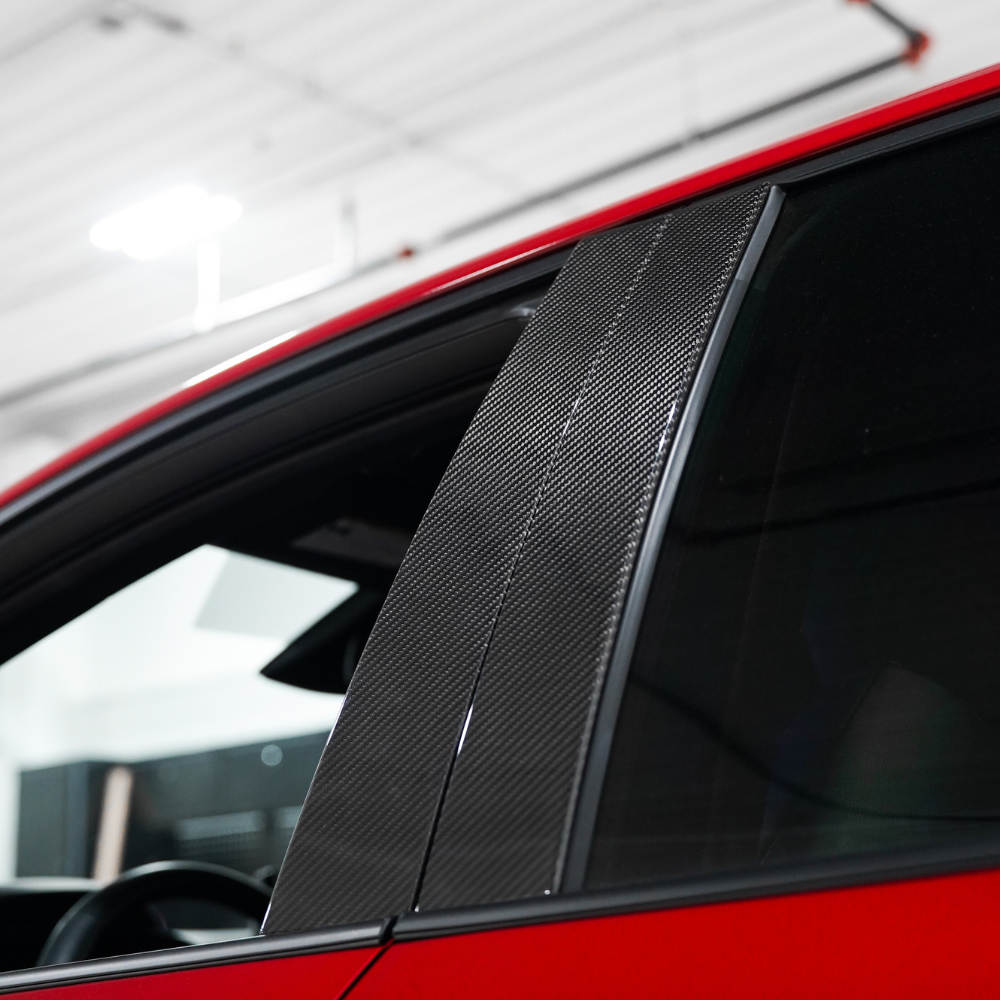JDMuscle Carbon Fiber Exterior B-Pillar Covers (4 Pieces) - Toyota GR ...